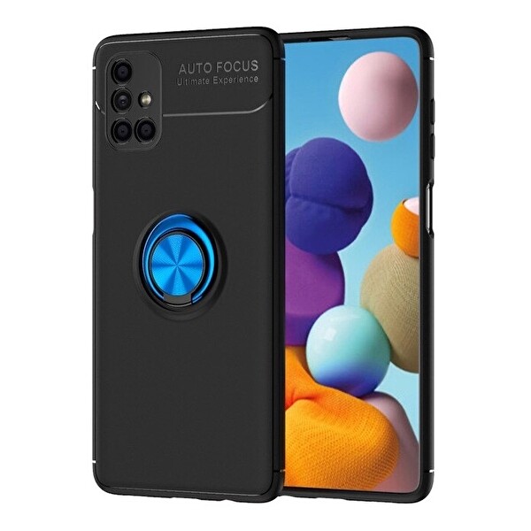 Teleplus Samsung Galaxy M51 Ravel Focus Yüzüklü Silikon Mavi Kılıf + Nano Glass Ekran Koruyucu Teleplus Samsung Galaxy M51 Ravel Focus Yüzüklü Silikon Mavi Kılıf + Nano Glass Ekran Koruyucu