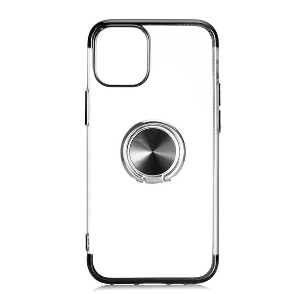 Gpack Apple Iphone 12 Kılıf Gess Yüzüklü Mıknatıslı Silikon Siyah