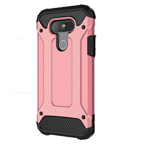 Gpack Lg G5 Crash Zırh Koruma Kılıf + Nano Glass Bronz