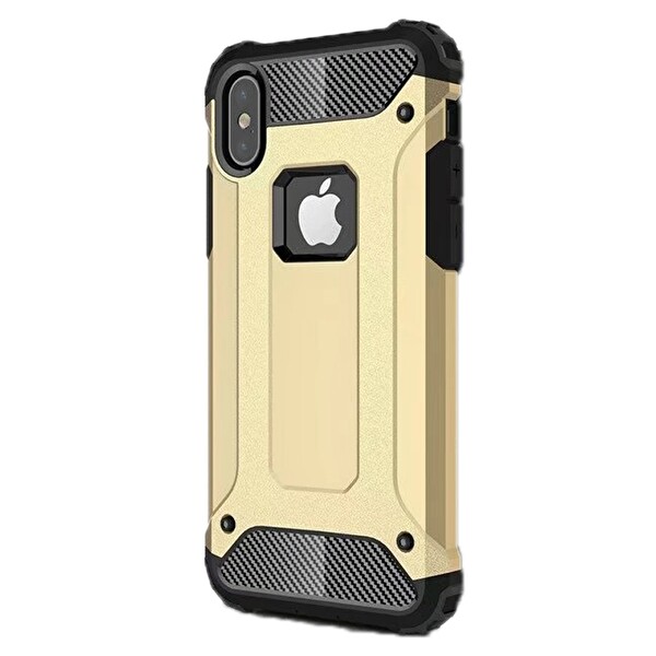 Gpack Apple iPhone X Crash Zırh Koruma Kılıf + Nano Glass Gold Gpack Apple iPhone X Crash Zırh Koruma Kılıf + Nano Glass Gold