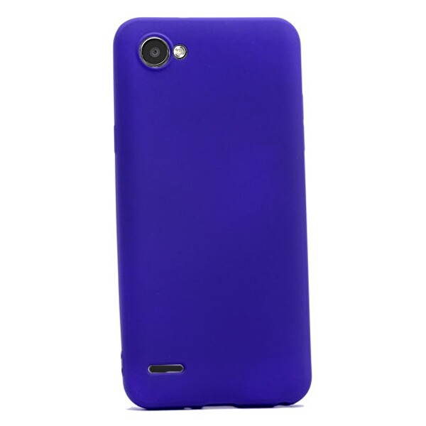 Gpack LG Q6 Kılıf Premier Silikon Mat Mor Kılıf + Nano Glass Koruyucu