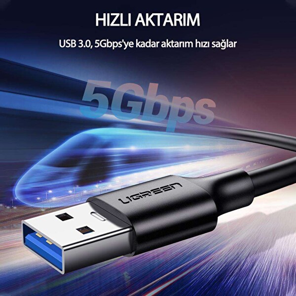 Ugreen USB 3.0 Type-C 2 M Siyah Data ve Şarj Kablosu Fiyatı ve Özellikleri - Teknosa