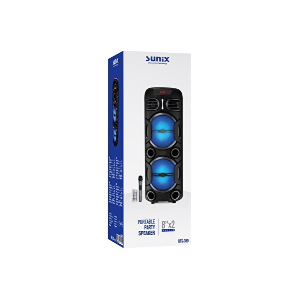 Sunix BTS-350 20W 4500 mAh 8"x2 Woofer Taşınabilir Bluetooth Hoparlör Fiyatı ve Özellikleri ...