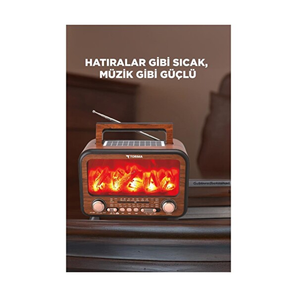 Torima D72 Nostalji Kablosuz Radyo Solar Panelli Bluetooth Hoparlör ...
