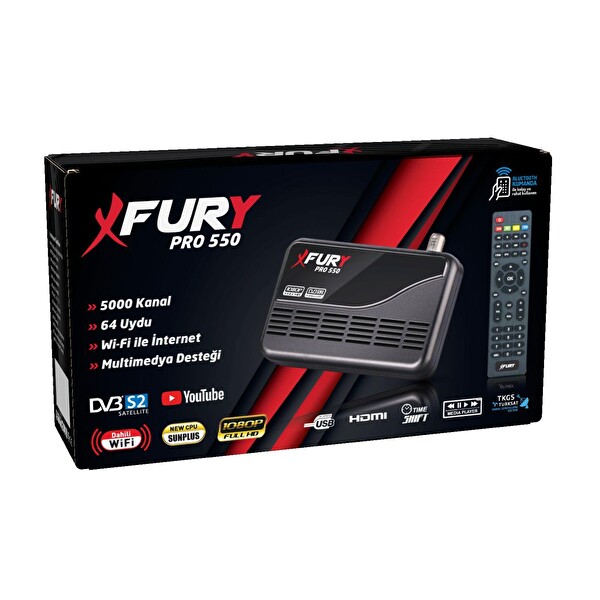 Fury Pro 550 Çanaklı Çanaksız Wi-Fi Dahil Full HD Uydu Alıcısı Fiyatı ...