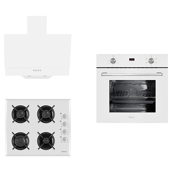 Ferre New İtaliano Beyaz Ankastre Set (6009 + B1140 + D004)