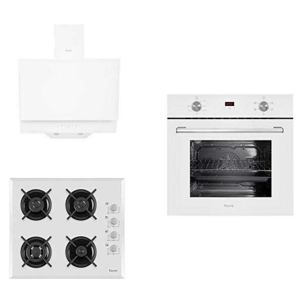 Ferre New Lux İtaliano Beyaz Ankastre Set (6009 + B1140Wb + D017)