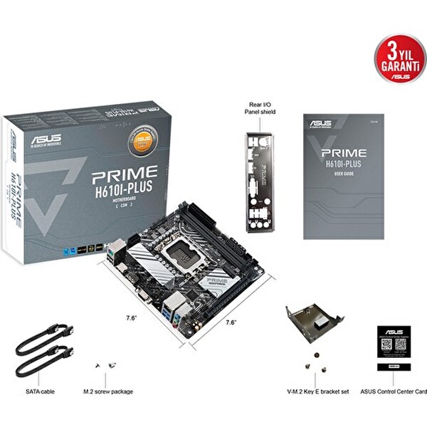 Asus Prime H610I-PLUS-CSM Intel H610 5600 DDR5 LGA1700 Mini ITX Anakart ...