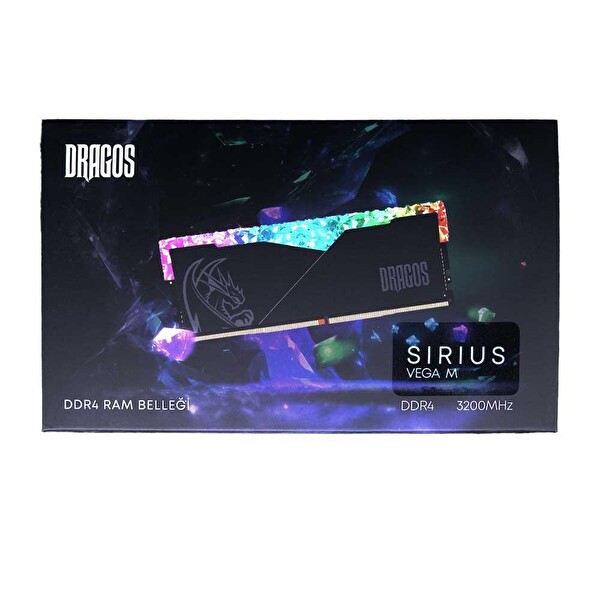 Dragos Sirius Vega M 16 GB 3200 MHz CL22 1.2V DDR4 Siyah Soğutuculu RGB ...