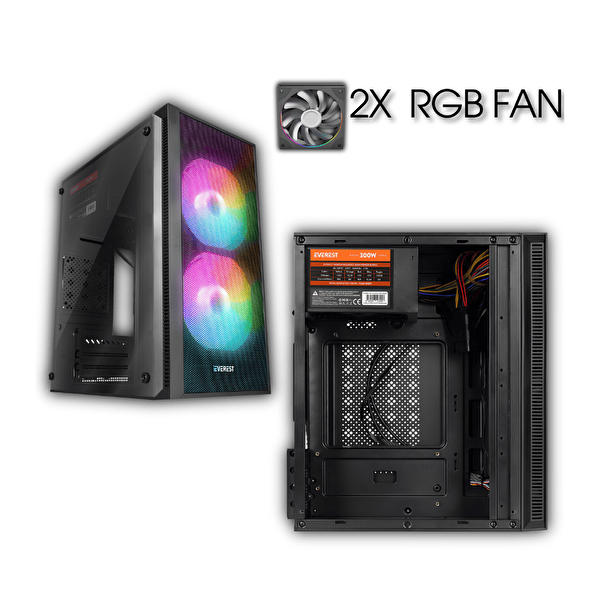 Everest Minion RGB LED Mesh Peak 300W Akrilik Panel Gaming Kasa Fiyatı ...