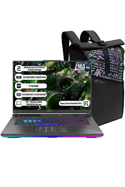 Asus Rog Strix G16 G614PR-RV052 AMD Ryzen 9 8940HX 16" 32 GB RAM 1 TB SSD RTX5070Ti 12 GB ...