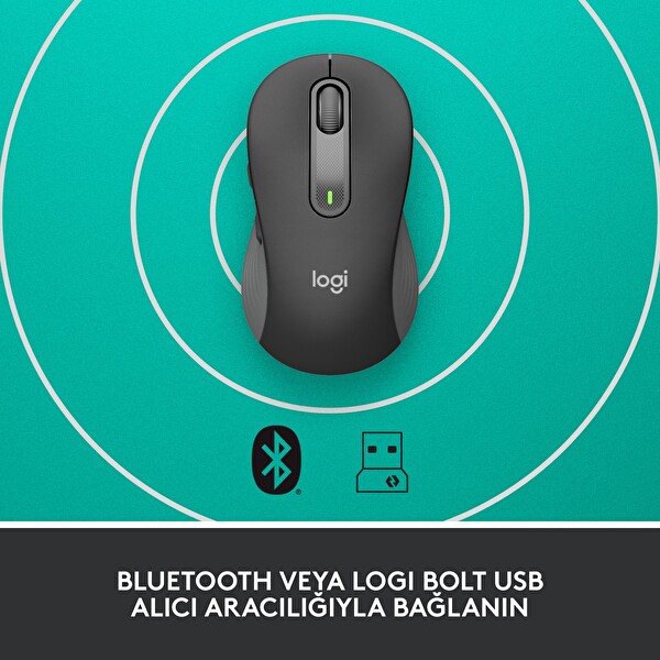Logitech Signature K650 + M650 L Büyük Boy Kablosuz Siyah Klavye ve ...