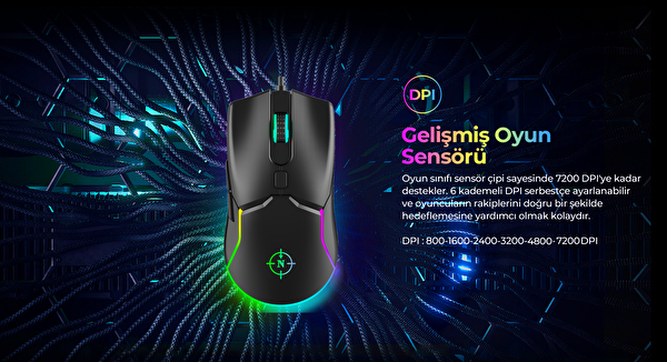 North Air RGB Kablolu 7.200 DPI Profesyonel Gaming Oyuncu Mouse Fiyatı ...