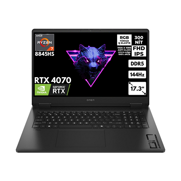 HP Omen 17-DB0021NT A44QSEAHMFY45 AMD Ryzen 7 8845HS 17.3" 48 GB RAM 1 ...