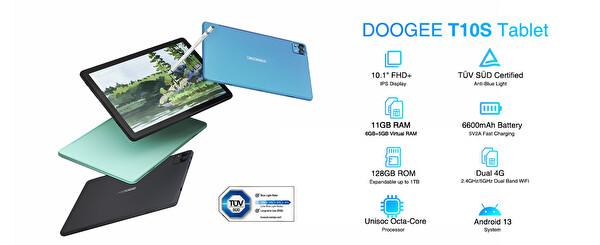 Doogee T10S 11 GB RAM 128 GB ROM (TF 1TB) Octa-Core 10.1 Dual 4G LTE ...