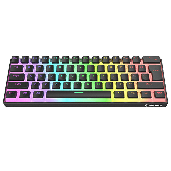 Rampage Radiant K11 Red Switch RGB Puding Keycaps Mekanik Kablolu ...
