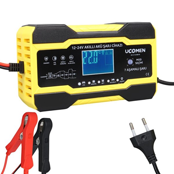 Electroon Ucomen UC-C121001A Sarı 12/24 Volt 10 Amper LED Göstergeli ...