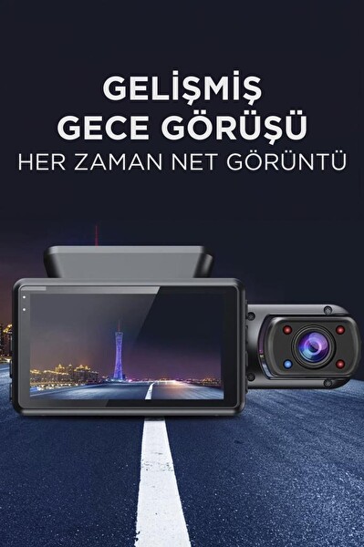 Torima TA-03 1296p Araç İçi 2 Kameralı LCD Ekranlı Gece Görüşlü G ...