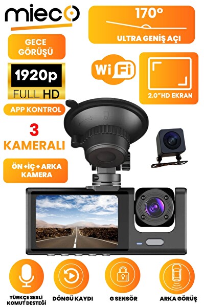 Mieco 1S WiFi 1920P FHD 170 Derece Ultra Geniş Açı Gece Görüşü ve G ...